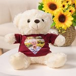 Personalized Cute Plush Stuffed Memory Bear with Heart Photo Shirt or ...