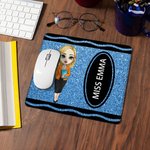 Personalized Cartoon Character Colorful Crayon Faux Glitter Mouse Pad ...