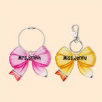 Personalised Coquette Bow Pencil Acrylic Tag Keychain with Name ...