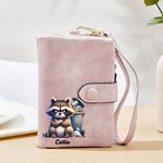 Personalized Cartoon Grumpy Animals Leather Tri-Fold Name Wallet with ...