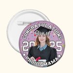 Personalized Class Of 2025 Photo Pin Button Badge with Year and Text ...