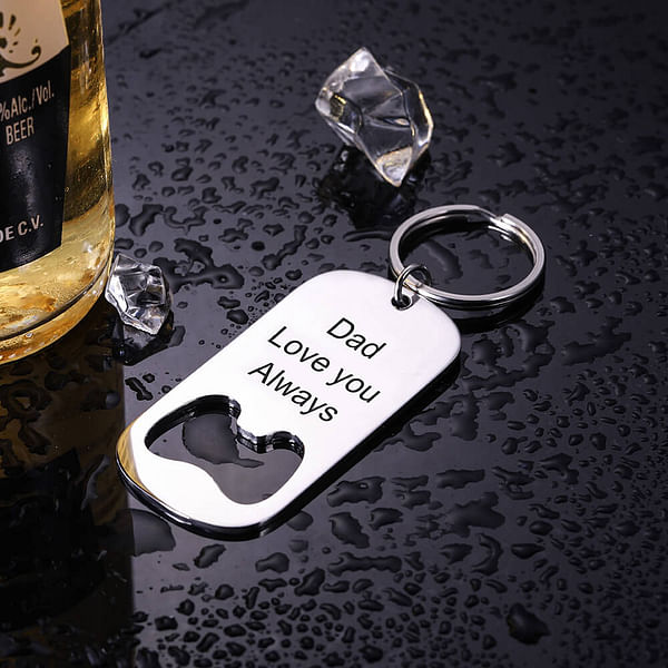 Personalized Dog Tag Bottle Opener Keychain - CALLIE
