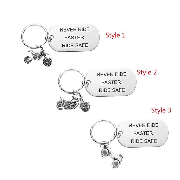 Personalized Engraved Motorcycle Keychain