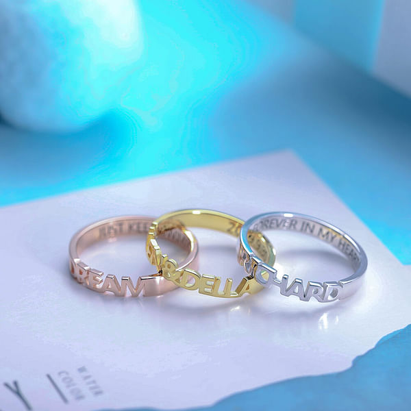 Personalized Engraved Stackable Name Rings - CALLIE