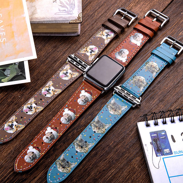Personalized Photo Face Leather Watch Band for Apple Watch - CALLIE