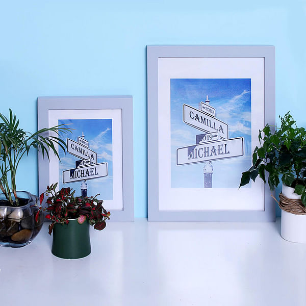 Custom 25th Anniversary Gift Silver Street Sign Painting with Double ...