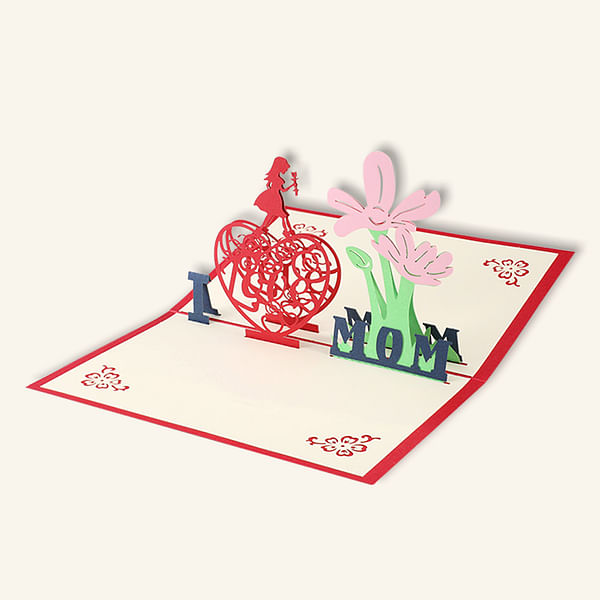 3D I Heart Mom Card Mother's Day Card