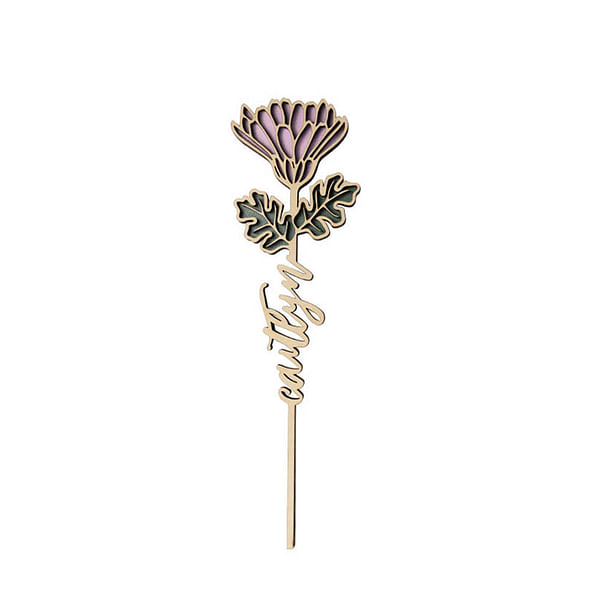 Personalized Wood Birth Flower by Month Birthday Gifts - CALLIE