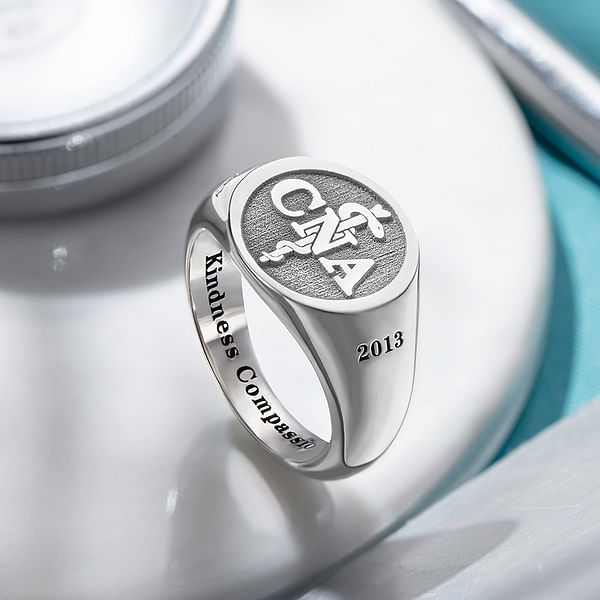 Custom Medical Symbol Signet Rings in Sterling Silver - CALLIE