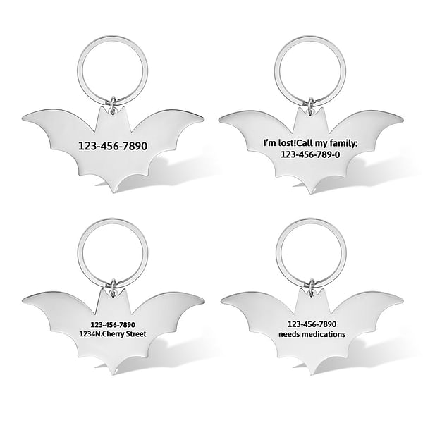 Personalized Stainless Steel Gothic Pet Dog ID Name Tag Pet Halloween ...