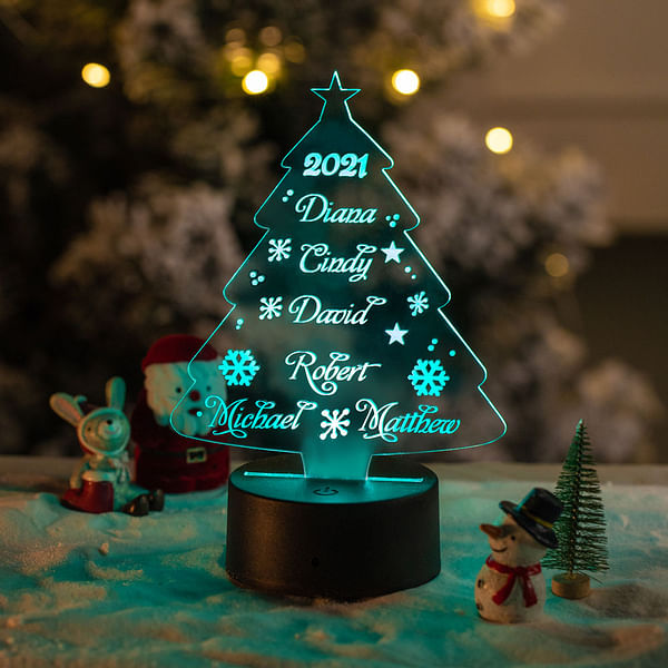 Personalised Christmas Tree LED Night Light - CALLIE