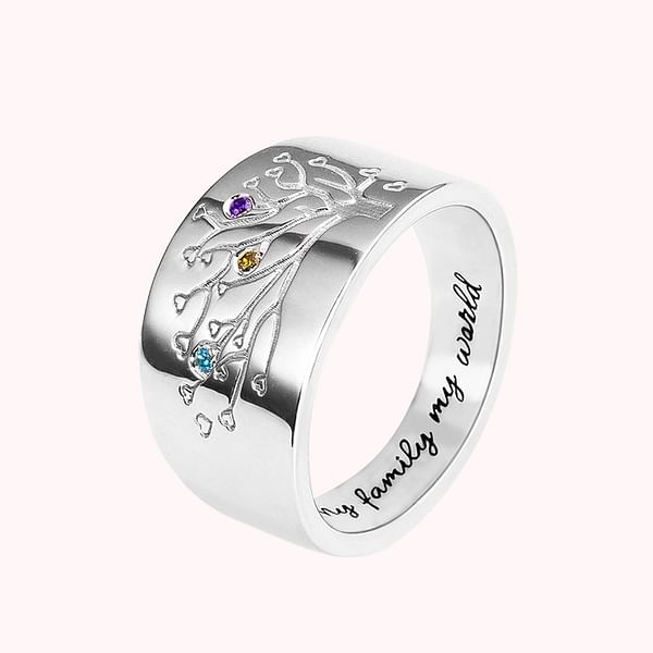 Pesonalized 20 Birthstones Family Tree Ring for Mom - CALLIE