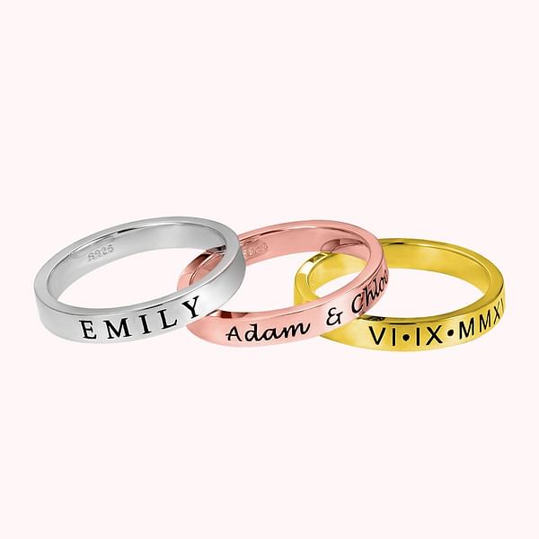 Custom Engraving Stackable Name Rings - CALLIE