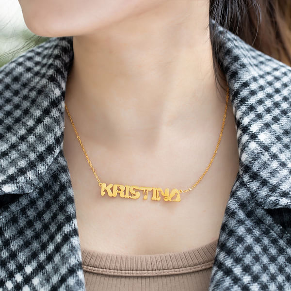 Personalized Cute Name Necklace with French Bulldog - CALLIE