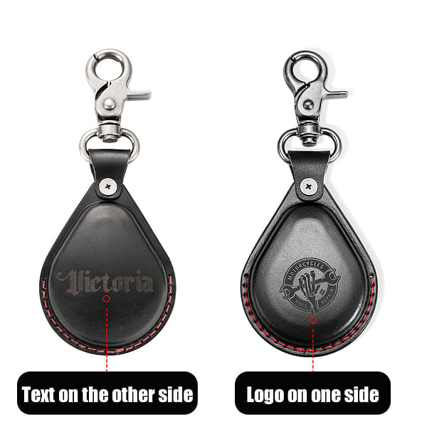 Personalized Motorcycle Fob Leather Cover Keychain - CALLIE