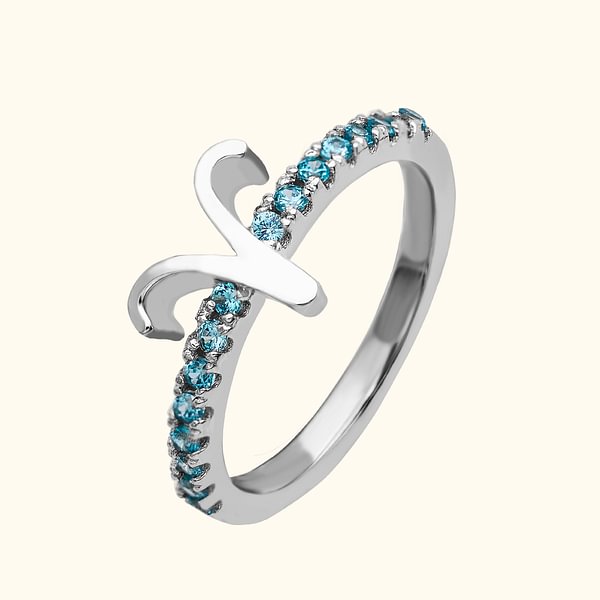 Personalized Birthstone Aries Zodiac Ring - CALLIE