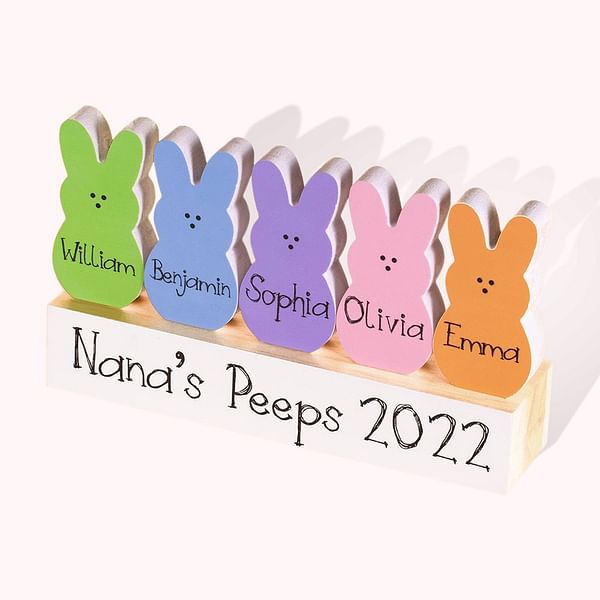 Easter Bunnies Peeps Decoration Set Custom Names & Base | Callie - CALLIE