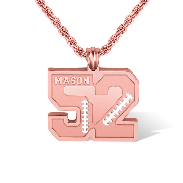 Personalized Football Sports Number Necklace with Name - CALLIE