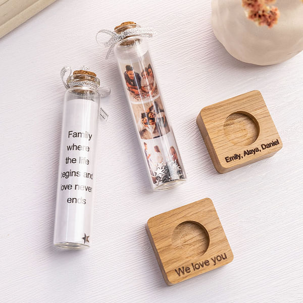 Personalised Message in a Bottle Photo Booth Style Glass Cork Bottle ...
