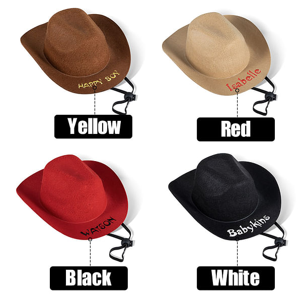 Custom Embroidered Text Pet Cowboy Hat - CALLIE