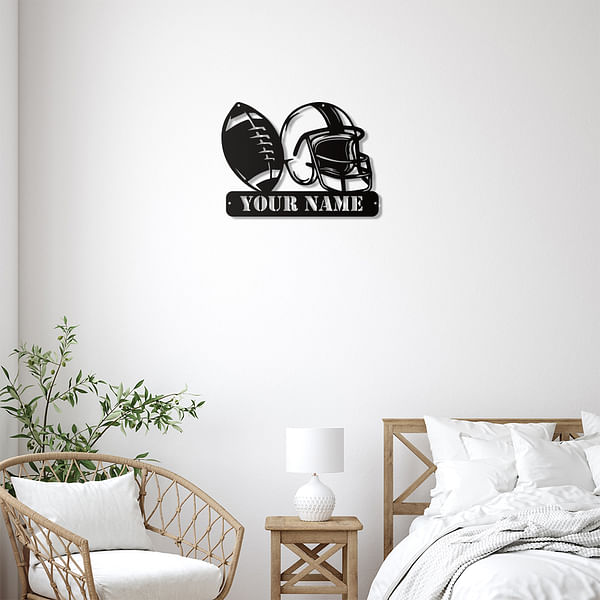 Personalized Football & Caps Metal Decor Gift for Football Player - CALLIE