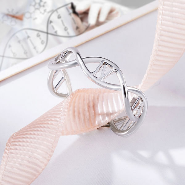 Custom Molecule Double Helix DNA Ring with Name - CALLIE