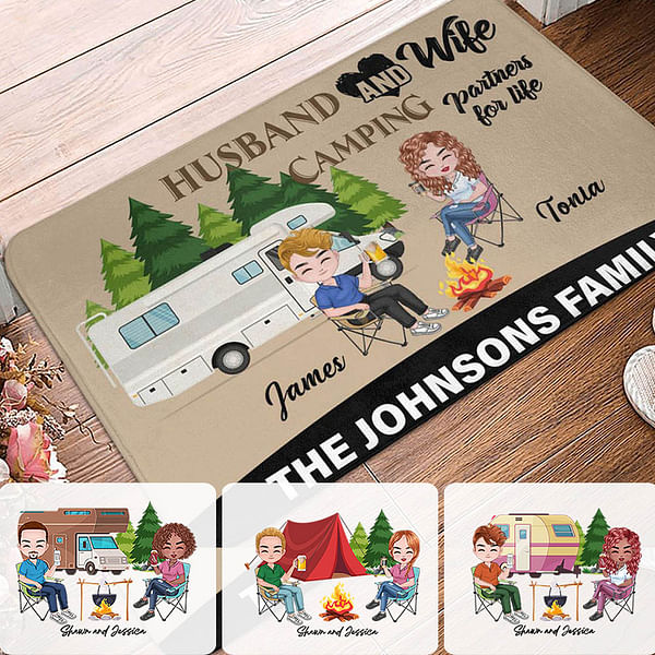Personalized Camping Doormat for Campers - CALLIE
