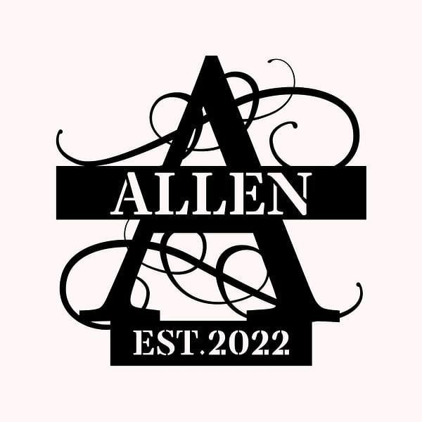 Personalized Initial with Family Name and Year Metal Wall Art ...