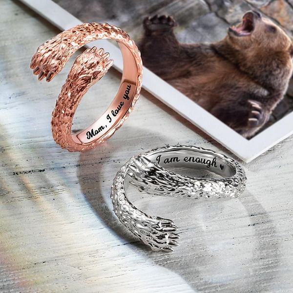Personalized Brown Bear Hug Ring Father‘s Day Gifts - CALLIE