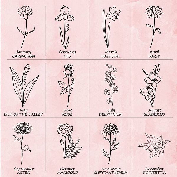 Personalized Leather Name Birth Flower Jewelry Box for Women Girls - CALLIE