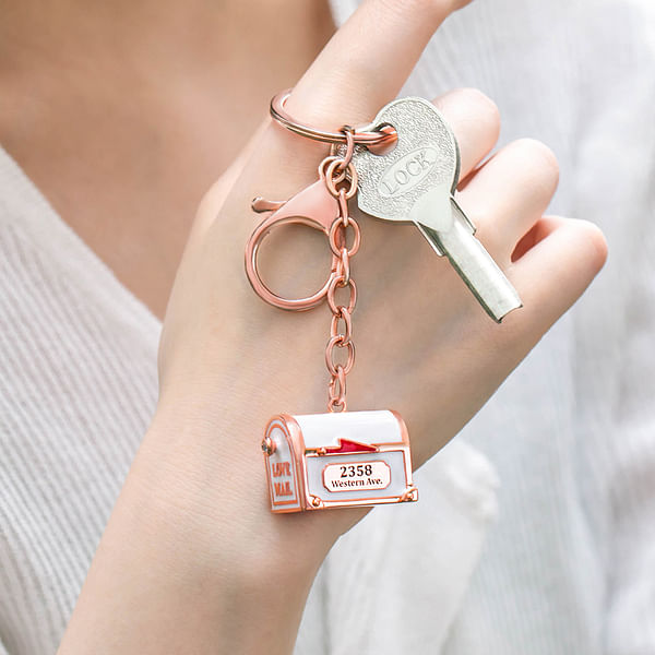 Personalized Openable Love Mail Mailbox Design Bag Charm Keychain with ...