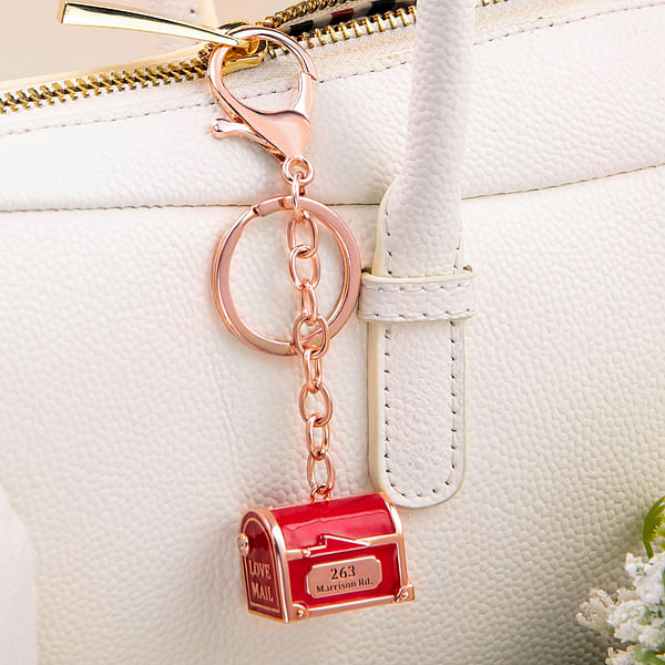 Personalized Openable Love Mail Mailbox Design Bag Charm Keychain with ...