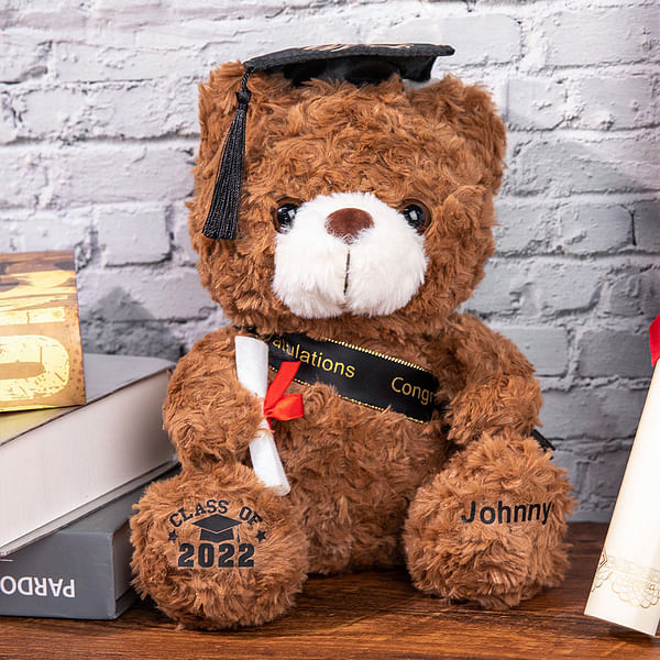 Personalized Graduation Gift Teddy Bear with Name and School - CALLIE