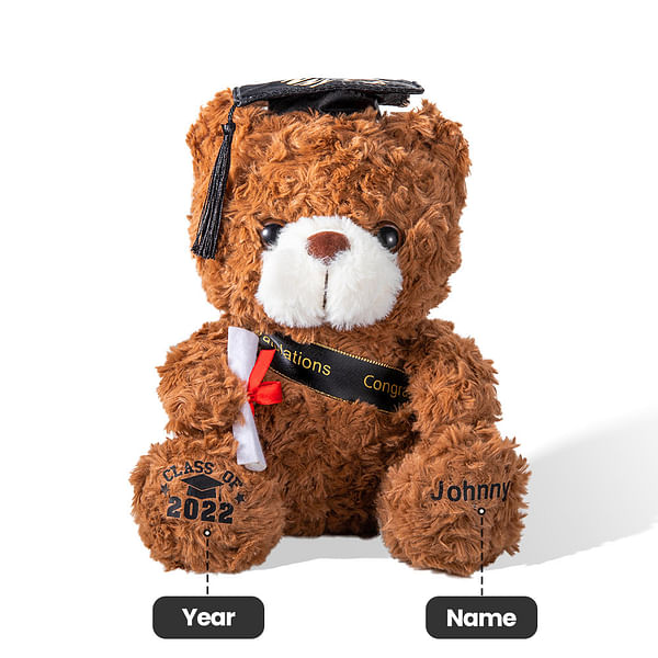 Personalized Graduation Gift Teddy Bear with Name and School - CALLIE