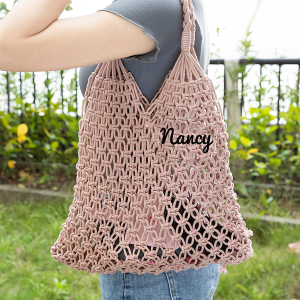 Personalized Women Crochet Beach Tote Bag - CALLIE