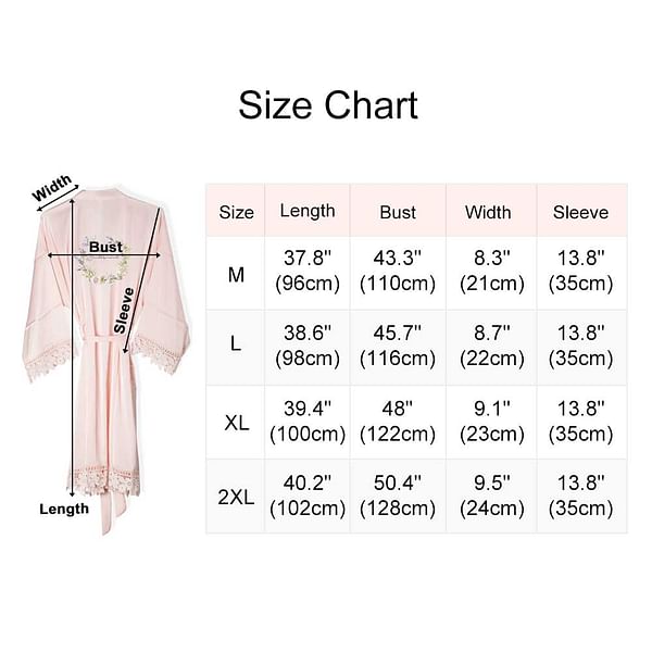 Personalized Foliage Floral Bridesmaid Satin Robe For Wedding Party ...