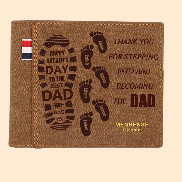 Personalized Father's Day Footprint Wallet - CALLIE