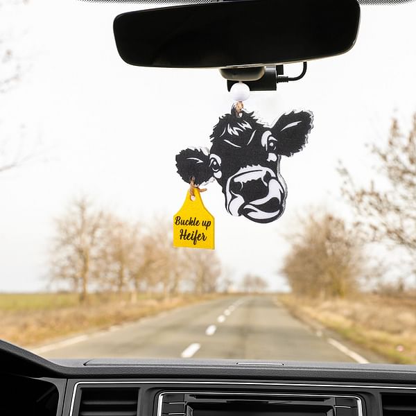 Personalized Cow Aromatherapy Charm for Car Rear View Mirror Decor - CALLIE