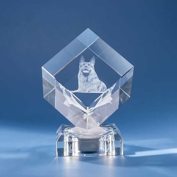 Personalized 3D Photo Engraved Cube Crystal Gift for Loved One - CALLIE