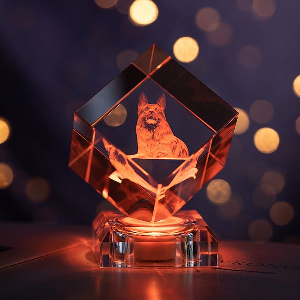 Personalized 3D Photo Engraved Cube Crystal Gift for Loved One - CALLIE