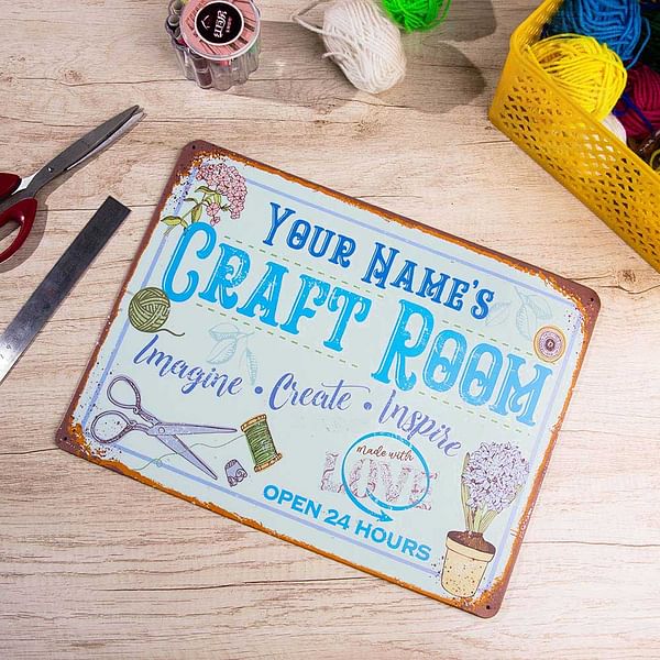 Personalized Craft Room Metal Name Sign for Sculptors Artists Wall ...