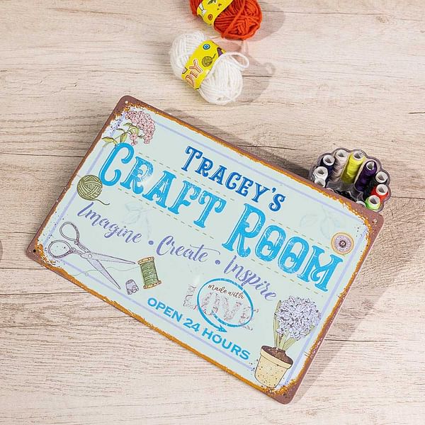 Personalized Craft Room Metal Name Sign for Sculptors Artists Wall ...