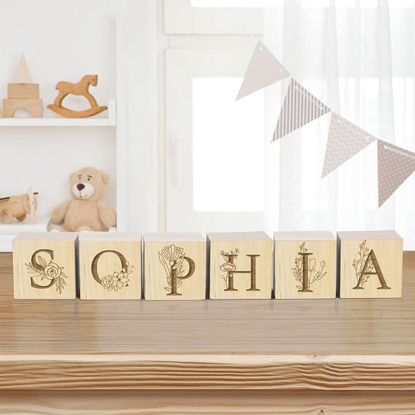 Personalized Decorative Wooden Alphabet Blocks With Letters - CALLIE