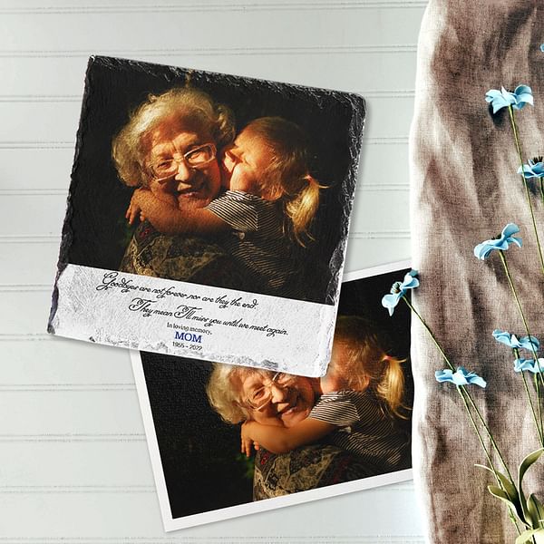 Personalized Goodbyes Are Not Forever Photo Rock Slate Frame in Loving ...