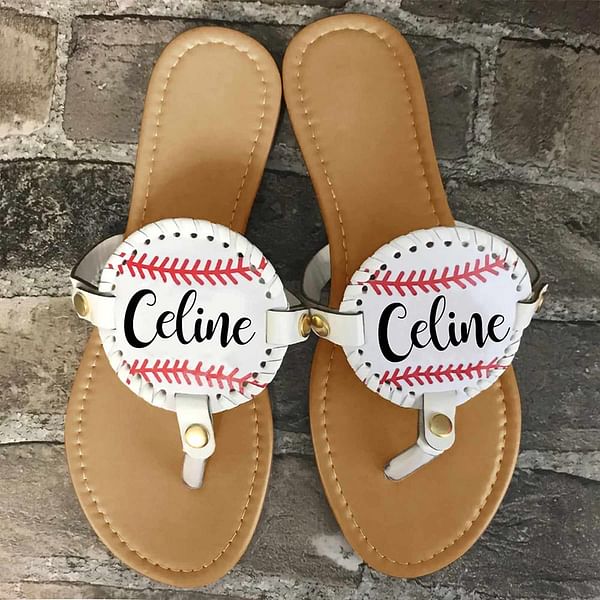 Personalized Baseball Football Softball Non-slip Flip Flops Sport Theme ...