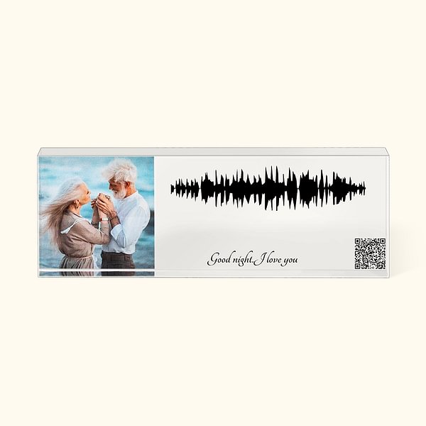 Personalized Voice Recording Sound Wave Art with QR Code for Memorial ...