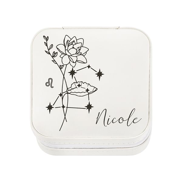 Personalized Birth Flower and Constellation Leather Jewelry Box Gifts ...