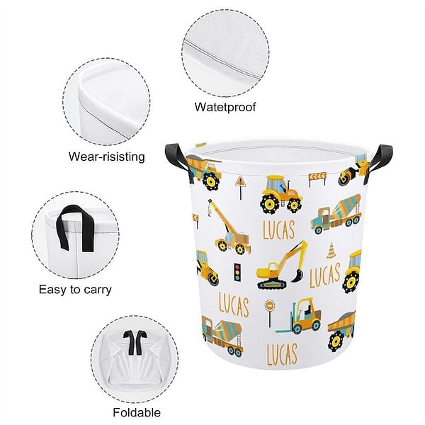Personalized Children's Laundry Basket with Trucks and Dinosaurs ...