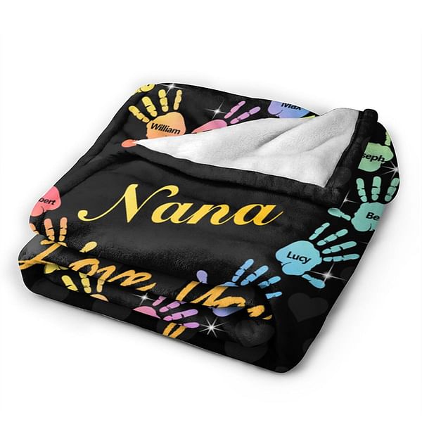 Personalised Grandma Nana Blanket with Grandkids Names Gift for Grandma ...