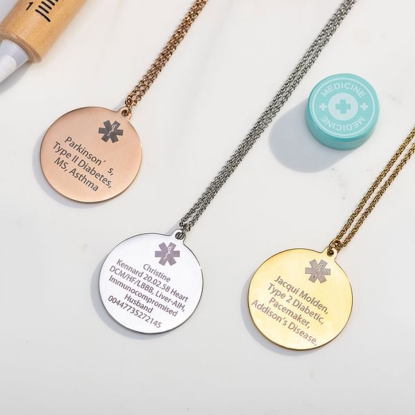 Personalized Medical Alert Identification Necklace - CALLIE